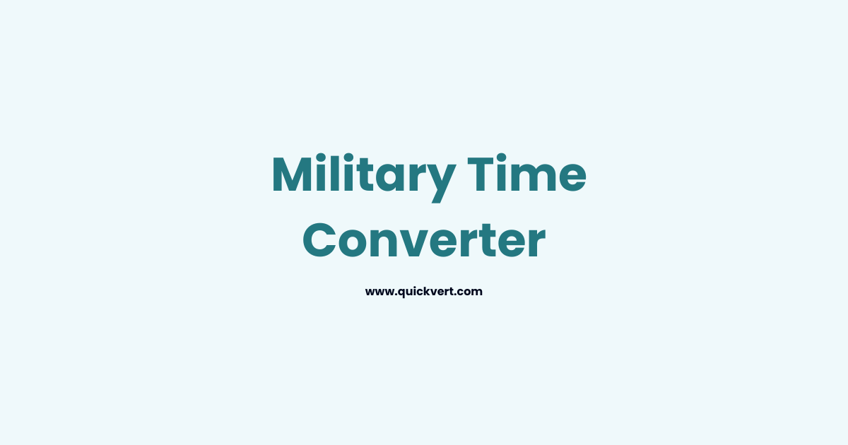 Military Time Converter | QuickVert